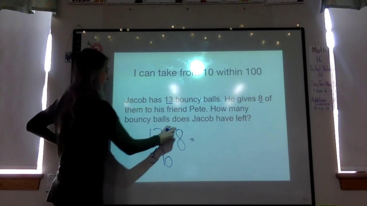 Math Lesson 8 Take From Ten Within 100 - YouTube