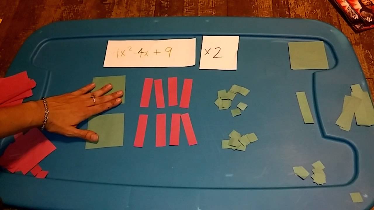 add mult div polynomials with alg tiles - YouTube