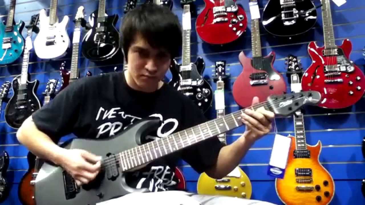 Sterling by Music Man JP70-SBK 7 String Guitar Demo - YouTube
