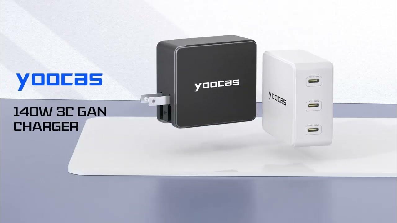 140W USB C Charger,YooCas PD3.1 GaN 3Port Type C Wall Charger Fast Charging Station Adapter ...