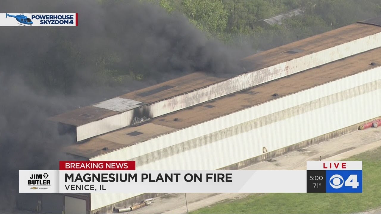 Multiple agencies respond to fire at Metro East magnesium plant - YouTube