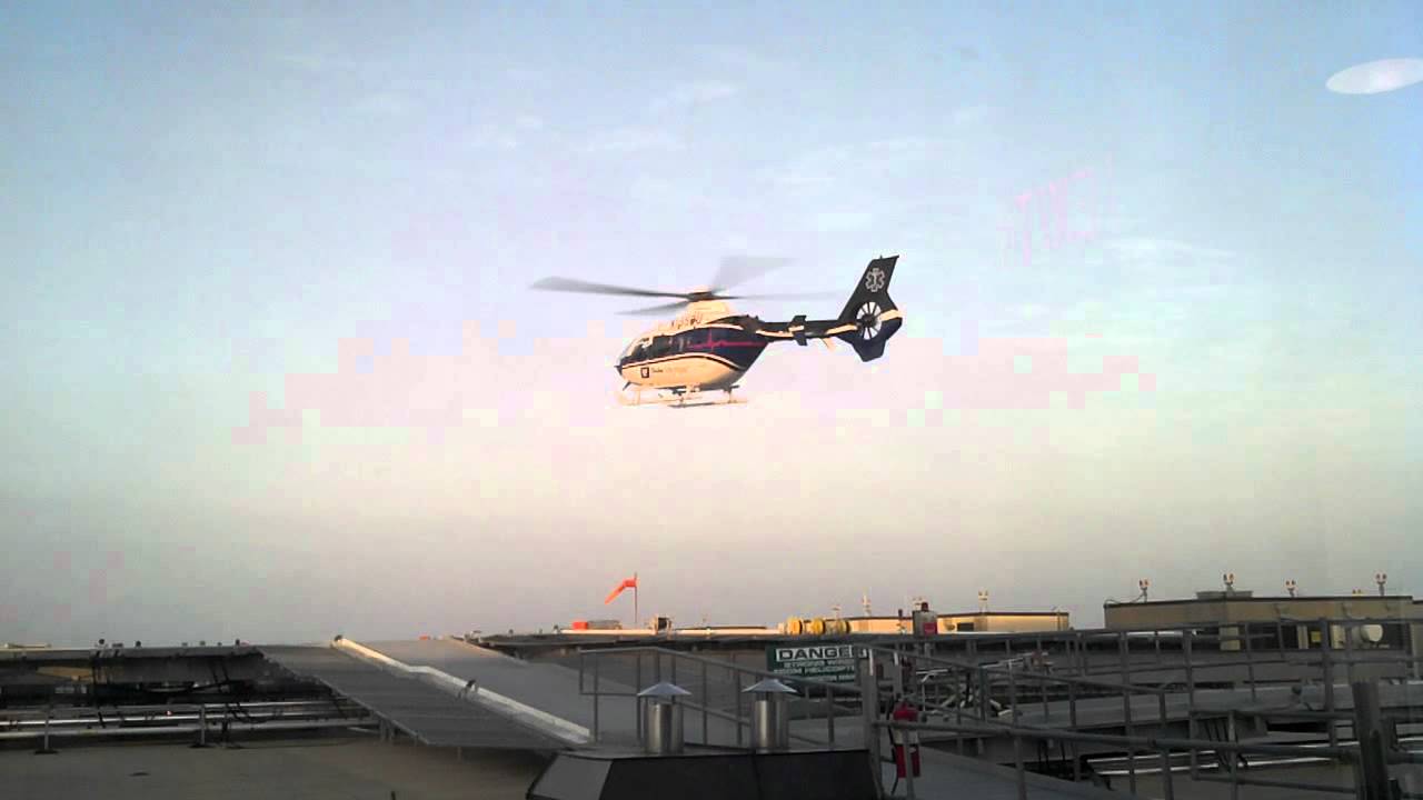 Duke Life Flight 9th floor helipad - YouTube