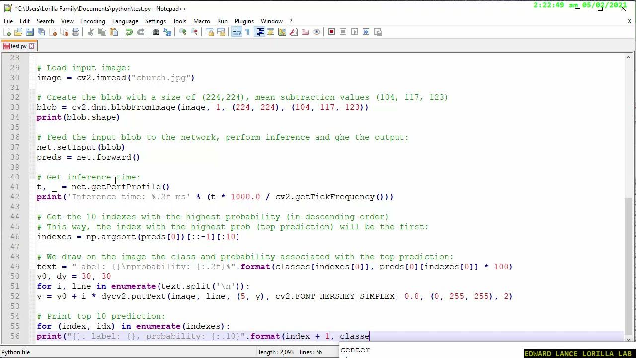 【PYTHON OPENCV】Image classification OpenCV CNN module using GoogLeNet ...