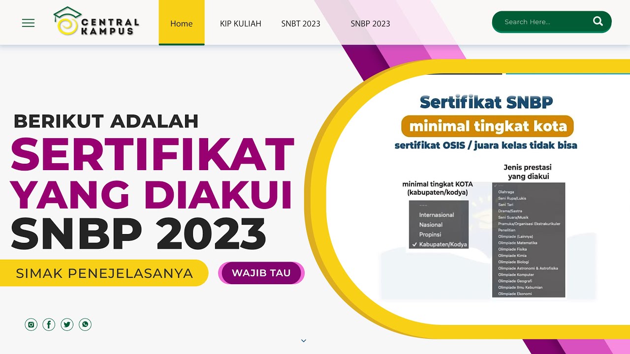 TERBARU , SERTIFIKAT YANG DIAKUI DI SELEKSI SNBP 2023 , TONTON VIDEO ...