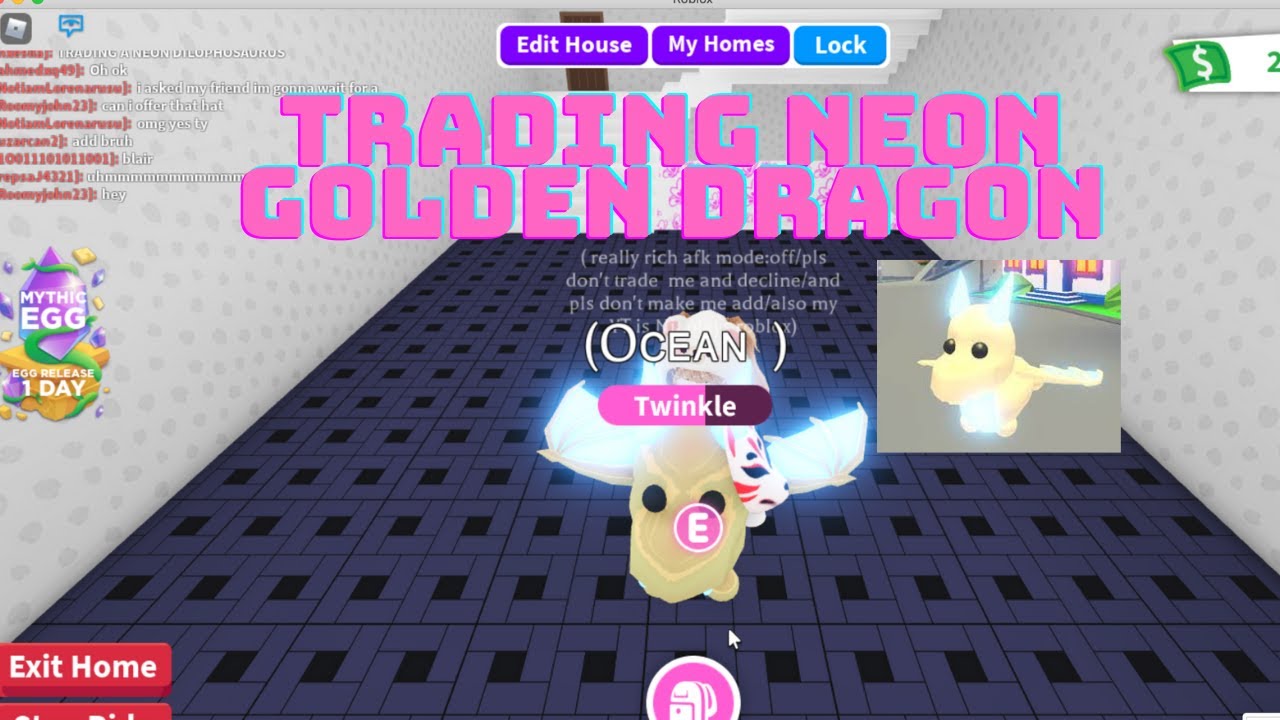 TRADING NEON GOLDEN DRAGON IN RICH ADOPT ME SERVERS ( ROBLOX ADOPT ME ...
