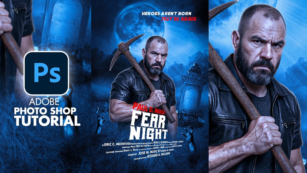 Fear Night Movie Poster Design in Photoshop - YouTube