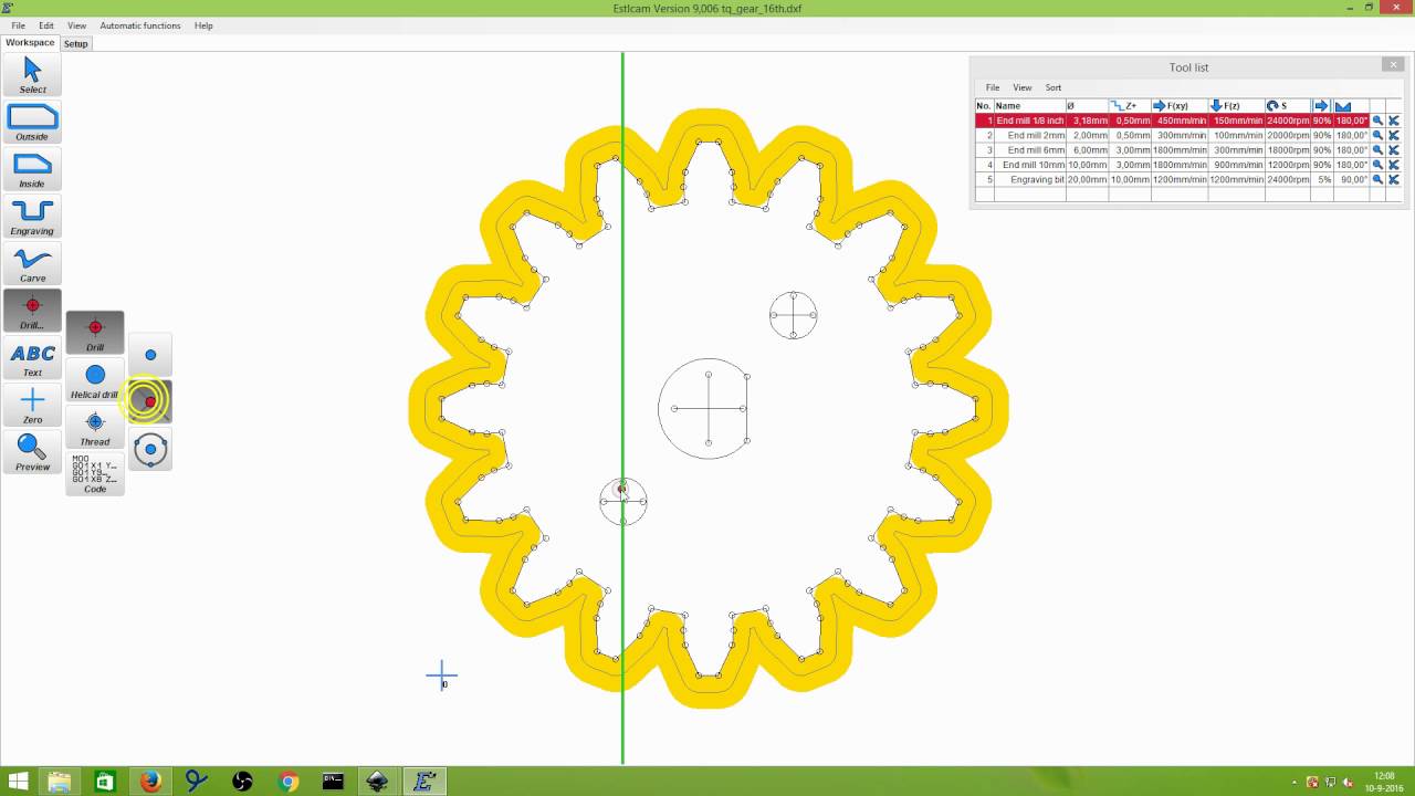 Create your own aluminum gears with Inkscape, Estlcam and a DIY CNC ...