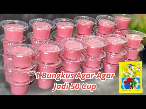 Cuma 1 Sachet agar aja jadi 50 Cup‼️Langsung Bisa Jualan , bisa langsung Jualan Puding Strawberry
