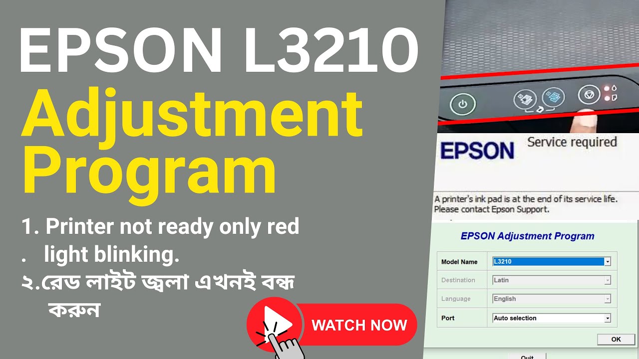 The Ultimate Guide: Resetting EPSON L3210 Printer & Troubleshooting Red Light Blinking - YouTube