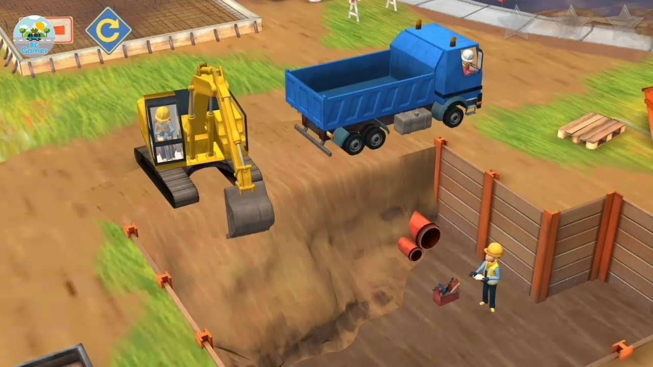 Little Builders Kids Games | Truck, Crane & Digger - Fun Construction ...