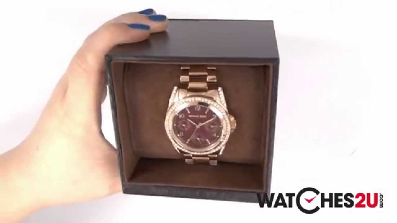 MK6092 Michael Kors Ladies Blair Rose Gold Plated Watch - YouTube