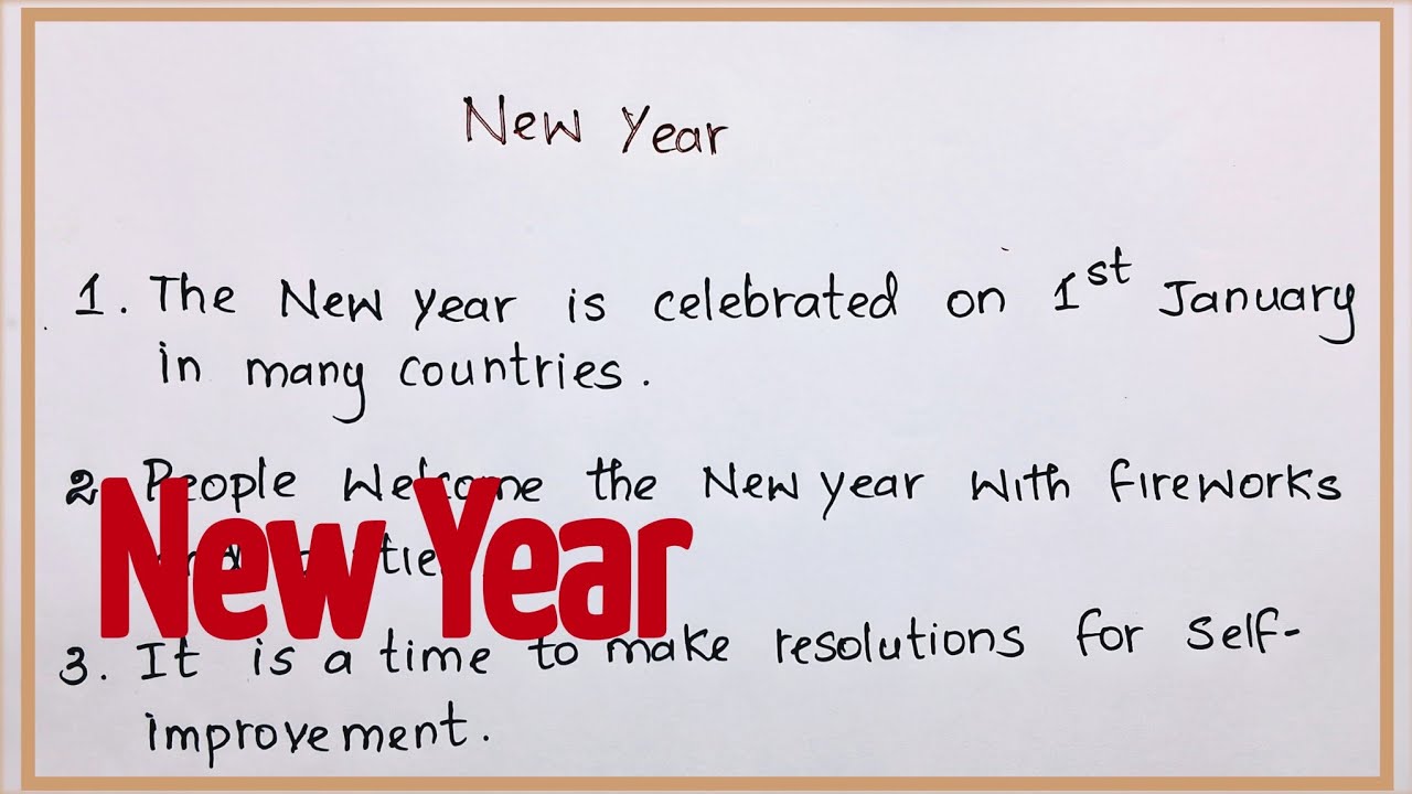 New Year | 10 Lines About New Year | How to Write Simple Sentences ...