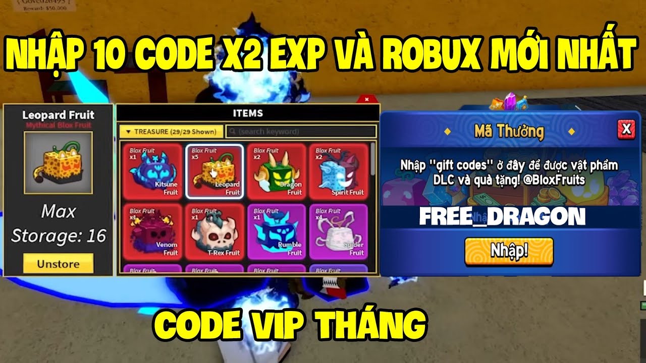 Nhập 12 Code Blox Fruit x2 Exp Mới Nhất Nhận Trái Vĩnh Viễn Và Lấy Đồ ...