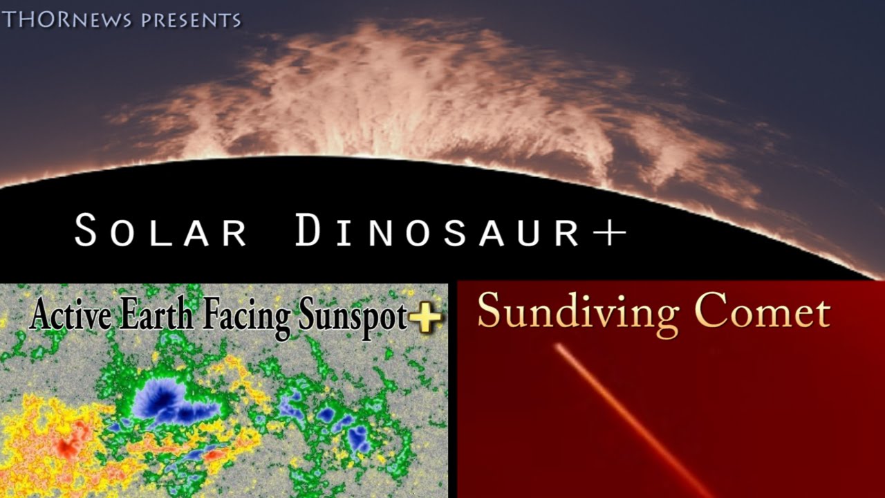 Solar Dinosaur, Active Earth facing Sunspot & a Sundiving Comet - YouTube