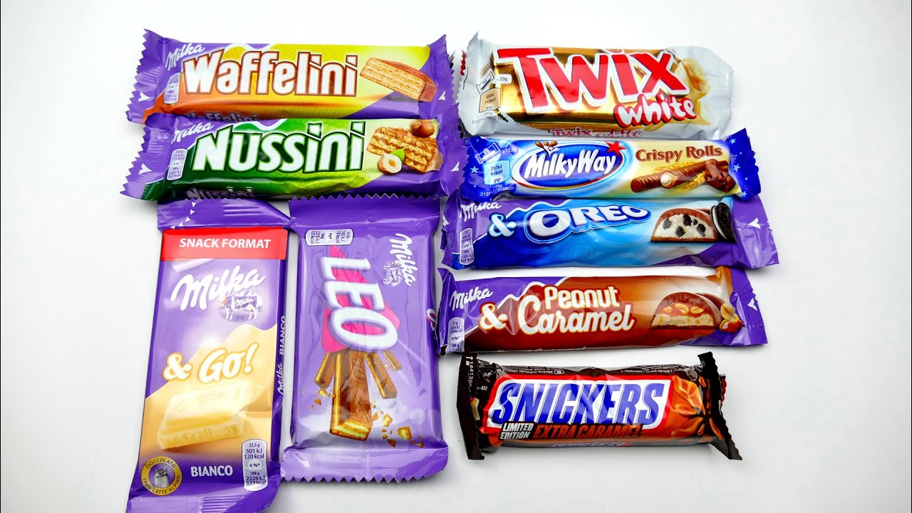 Lots of Candy Chocolate Mix Twix Oreo Milky Way - YouTube