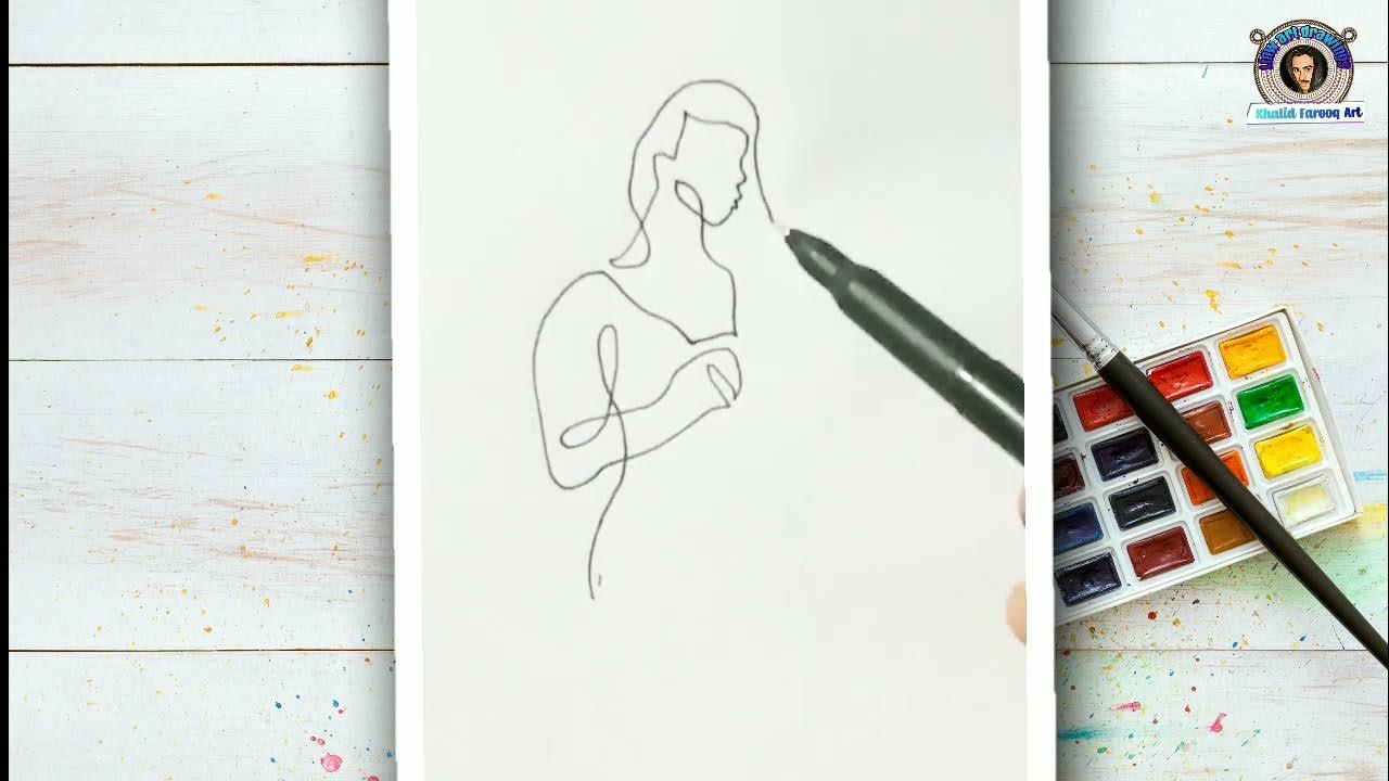 line art drawing easy drawing skills - YouTube