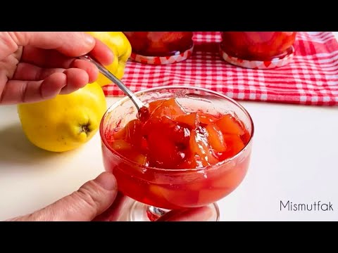 BU TARİFLE LOKUM GİBİ OLUYOR ✅asla sert olmaz TAM ÖLÇÜLÜ KIVAMLI KIPKIRMIZI AYVA REÇELİ TARİFİ