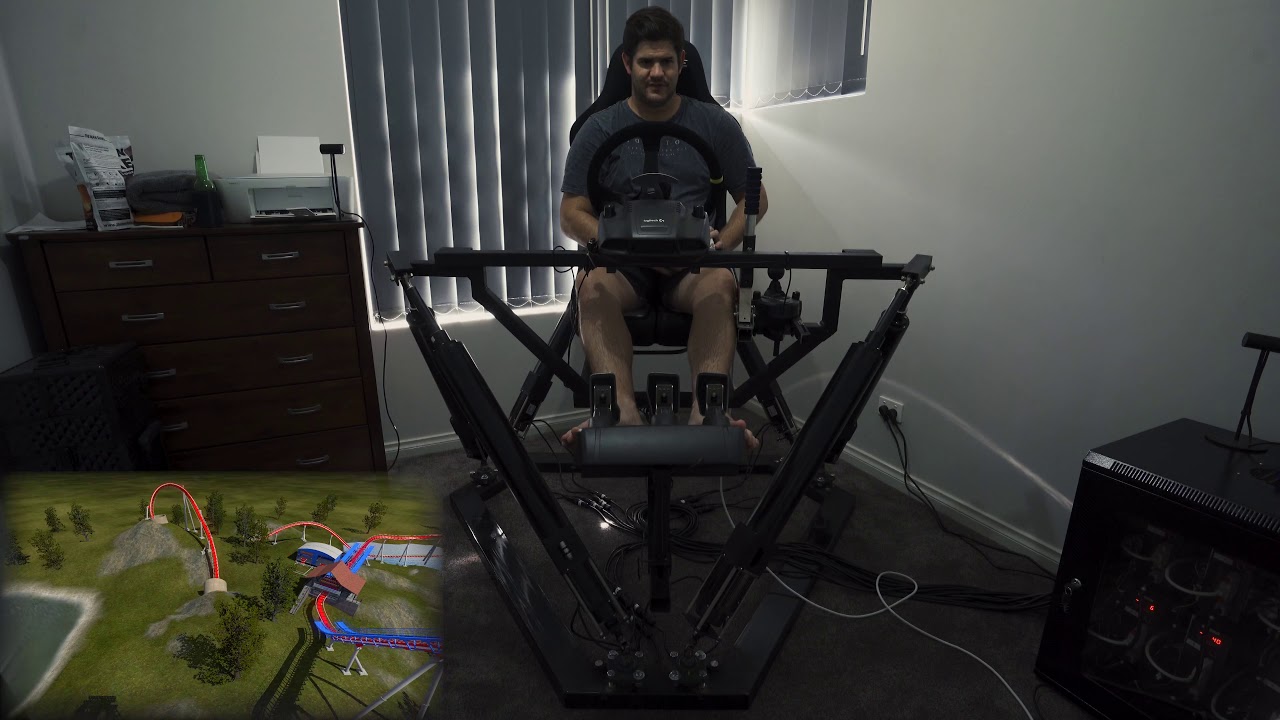 DIY 6dof Simulator - No Limits 2 First Human Test - YouTube