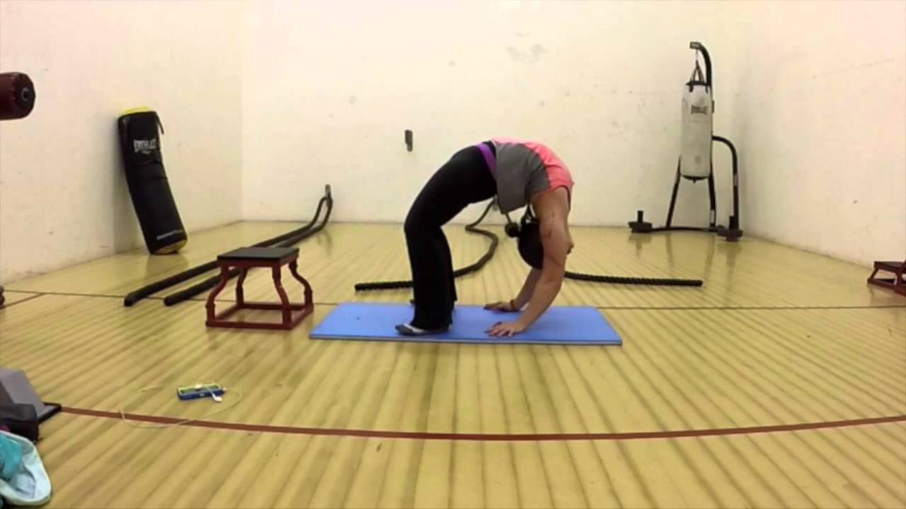 Stretching for flexibility, over splits, & backbend; time lapsed - YouTube