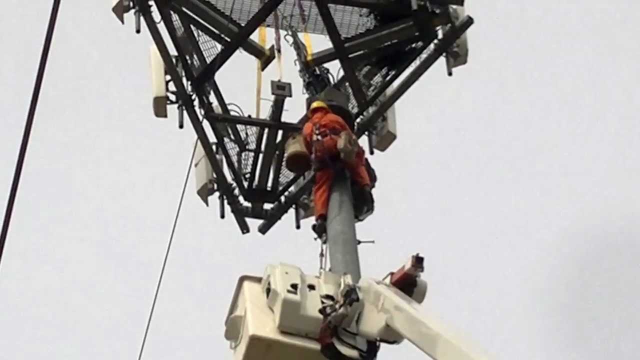cell tower platform removal - YouTube