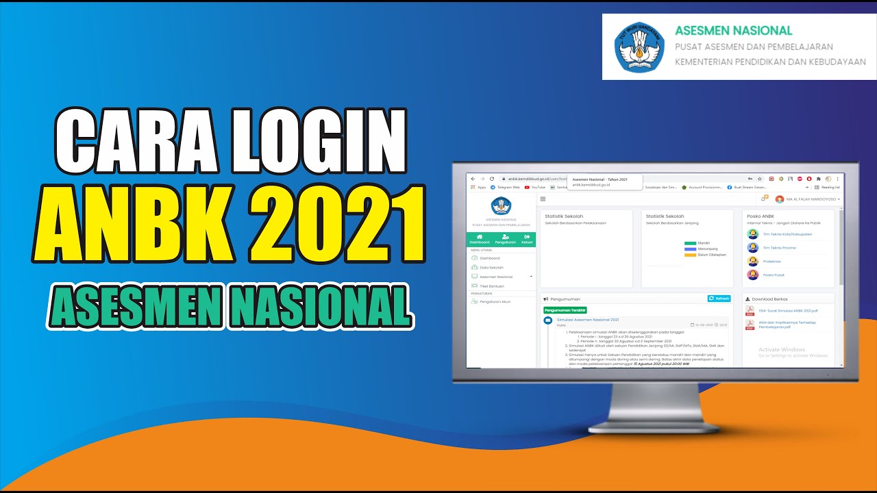 CARA LOGIN WEBSITE ANBK 2021 | SIMULASI ANBK 2021 - YouTube