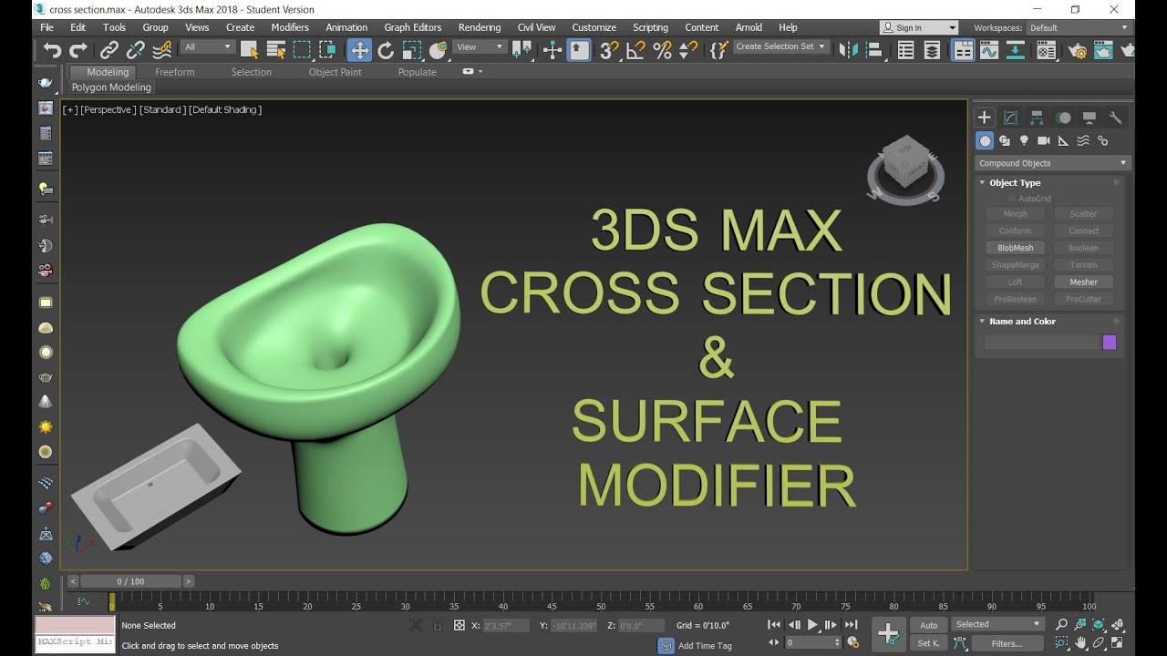 3ds max cross section &surface modifier tutorial in tamil || SMT - YouTube