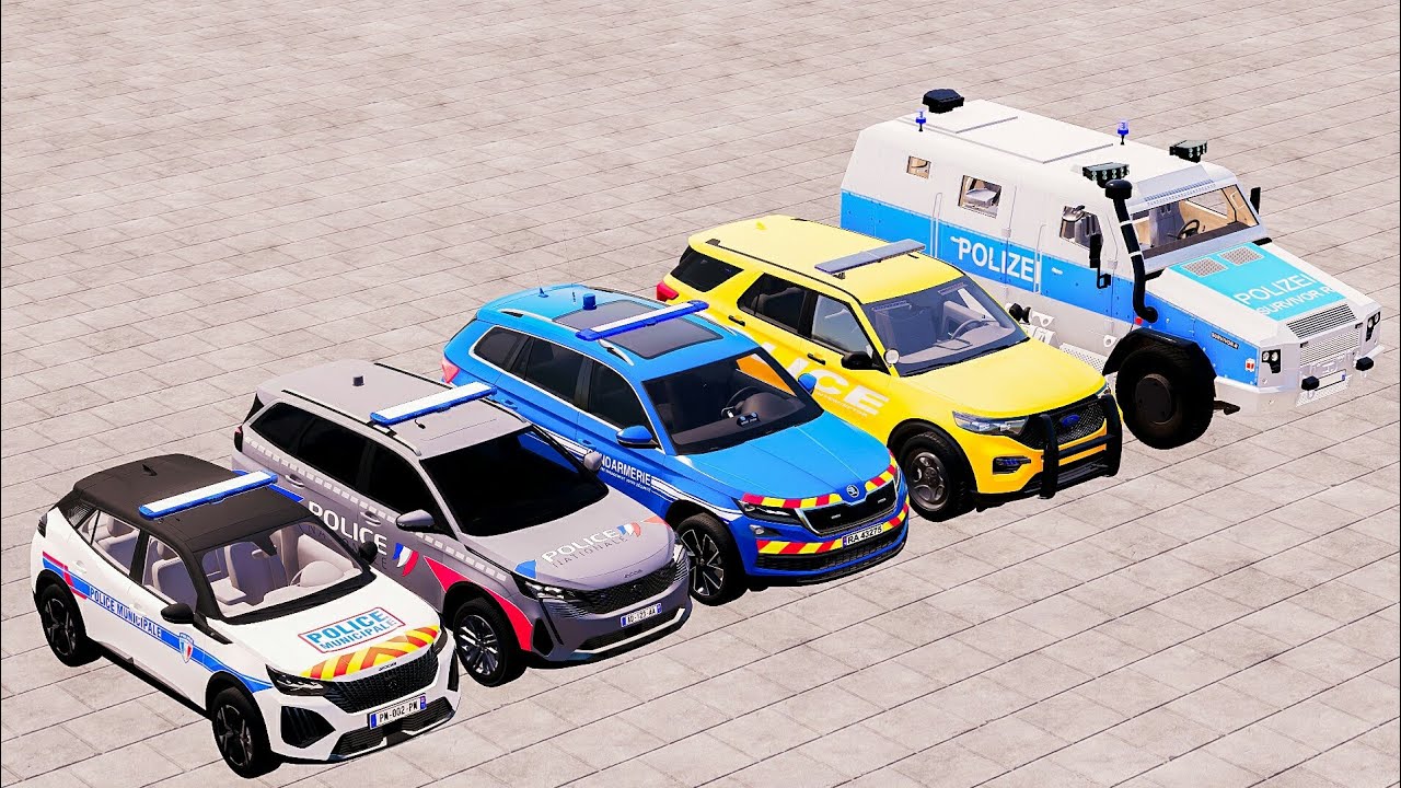 TRANSPORTING POLICE CAR AMBULANCE. TRANSPORTING DACIA AUDI VOLVO POLICE ...