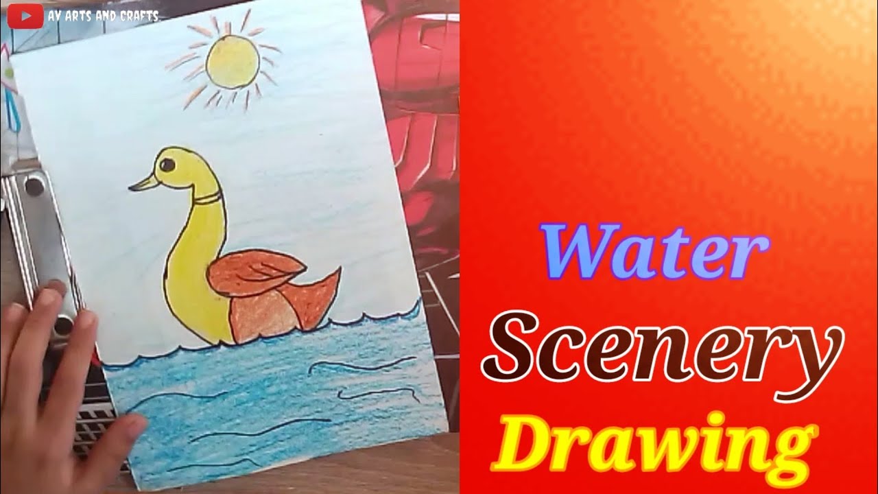 Easy Water Scenery / Water Scenery Painting / Water Scene / Av Arts and ...