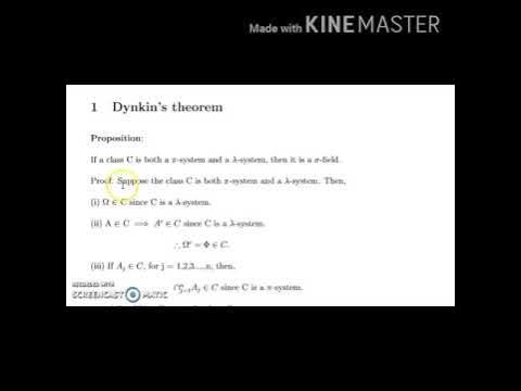 Dynkin's Theorem \\ Probability Theory\\ Two Constructions - YouTube