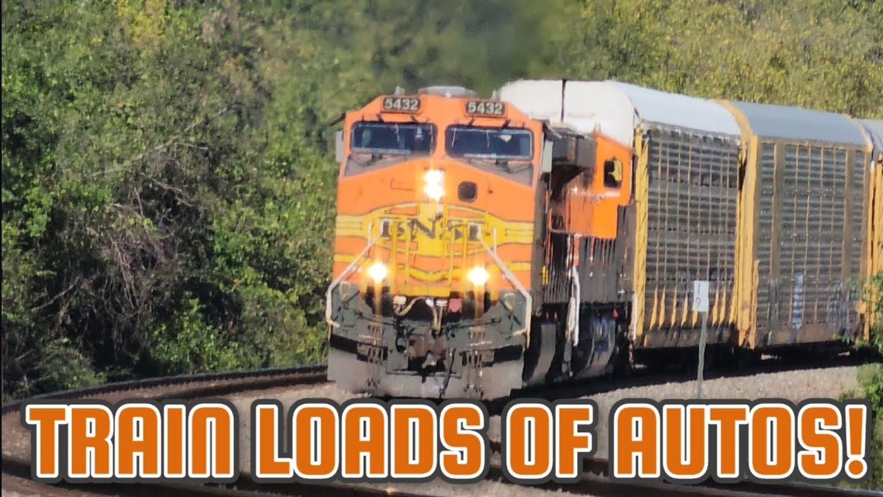 BNSF HAULS LOAD OF AUTO'S ON THE TRANSCON! - YouTube