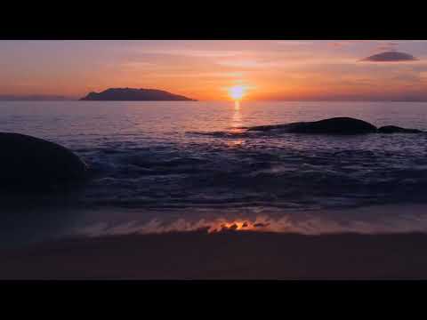 4K ASMR MÜKEMMEL GÜN BATIMI 1 Saat Okyanus Dalgaları, Sahil Gün Batımı