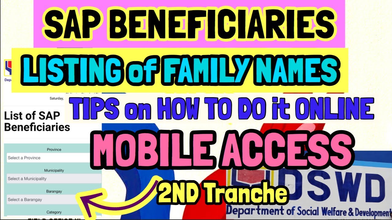 HOW to CHECK List DSWD SAP BENEFICIARIES ONLINE ( 4P’S - SECOND TRANCHE ...