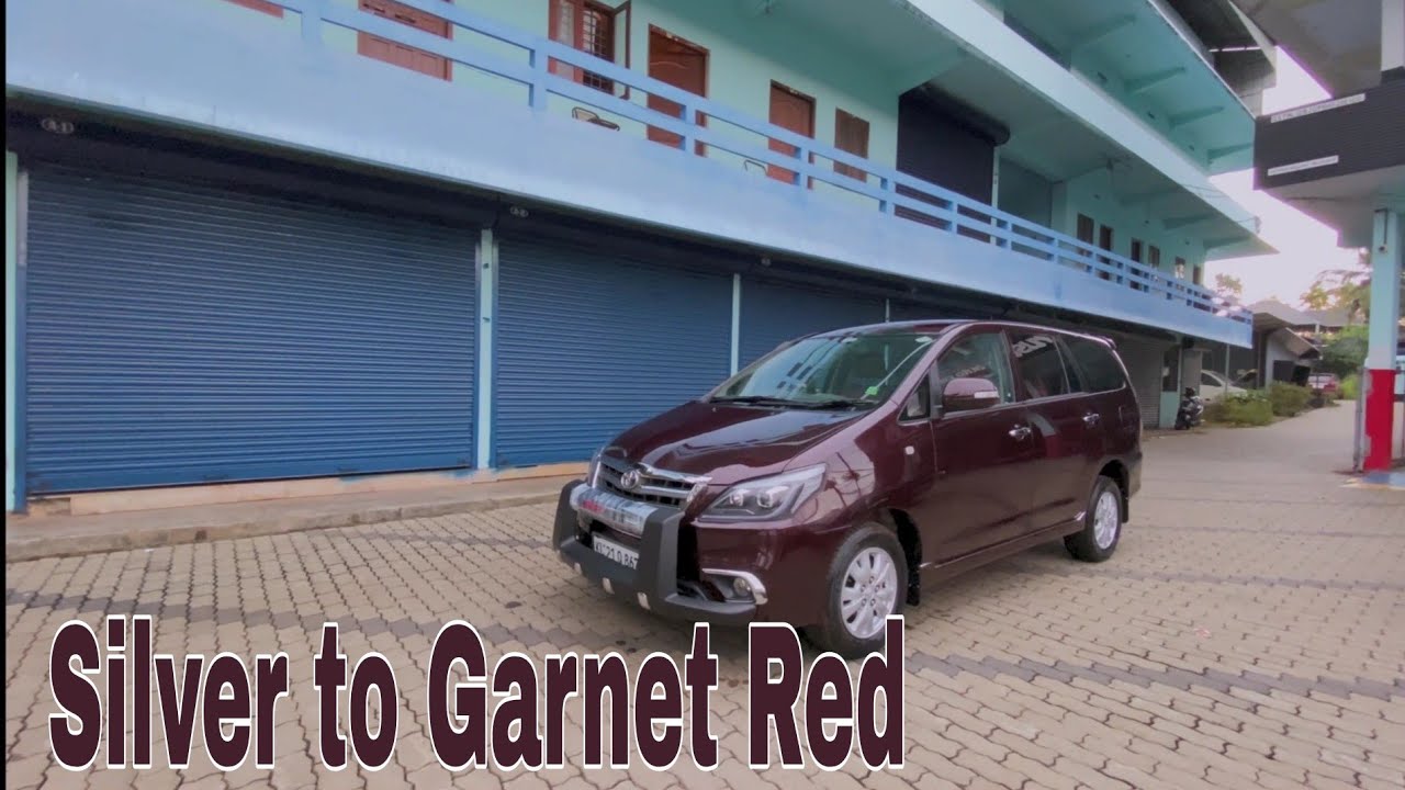 Toyota Innova painting silver to Garnet Red | innova modification ...