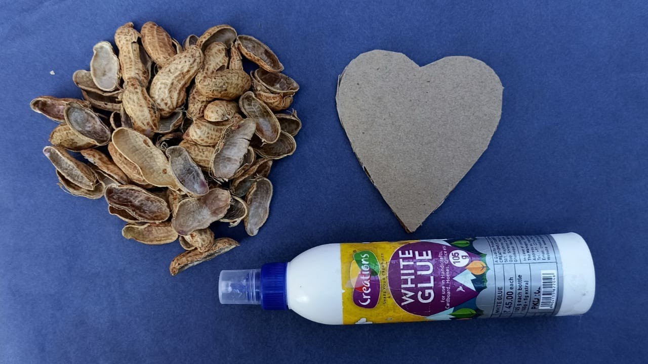 Amazing peanut shell craft/Heart peanut shell craft ideas/Reuse of ...