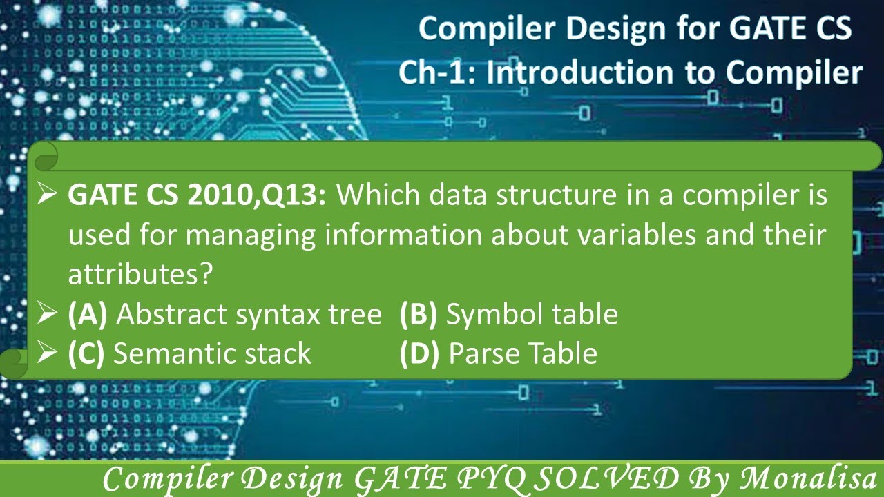 GATE CS 2010,Q13: Which data structure in a compiler is used for ...