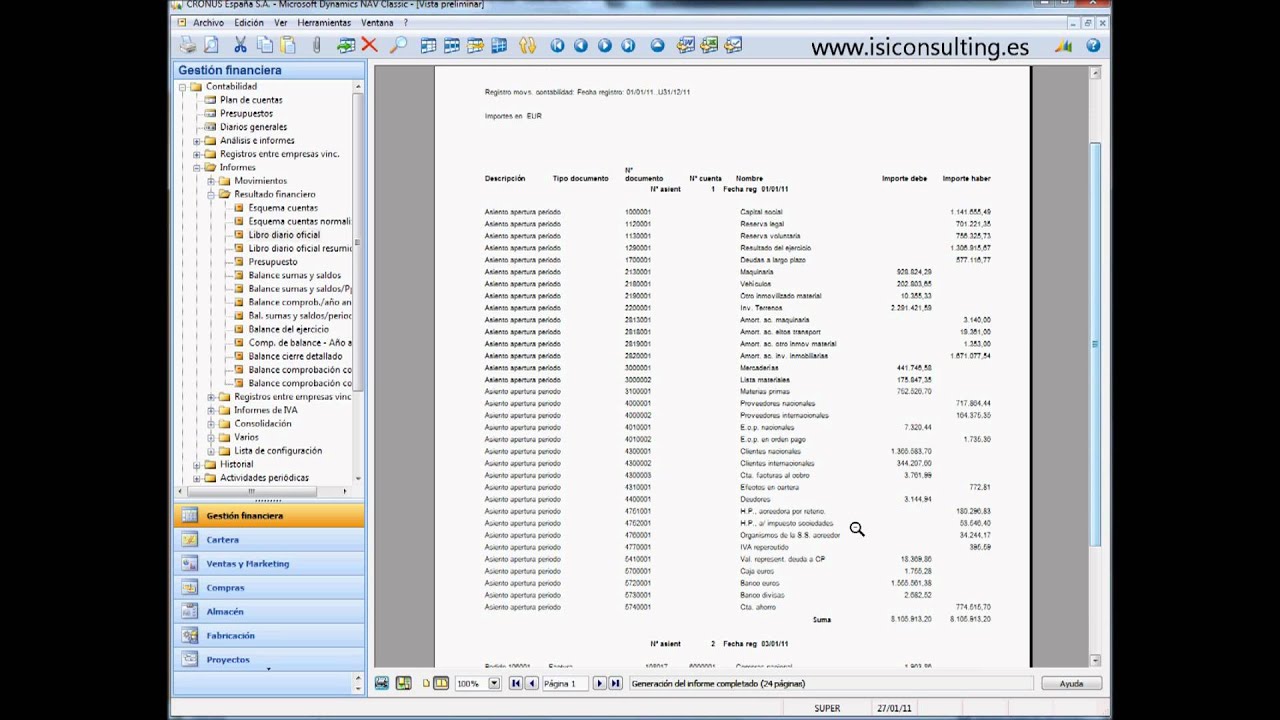 Cómo preparar los libros oficiales de contabilidad con Navision - YouTube