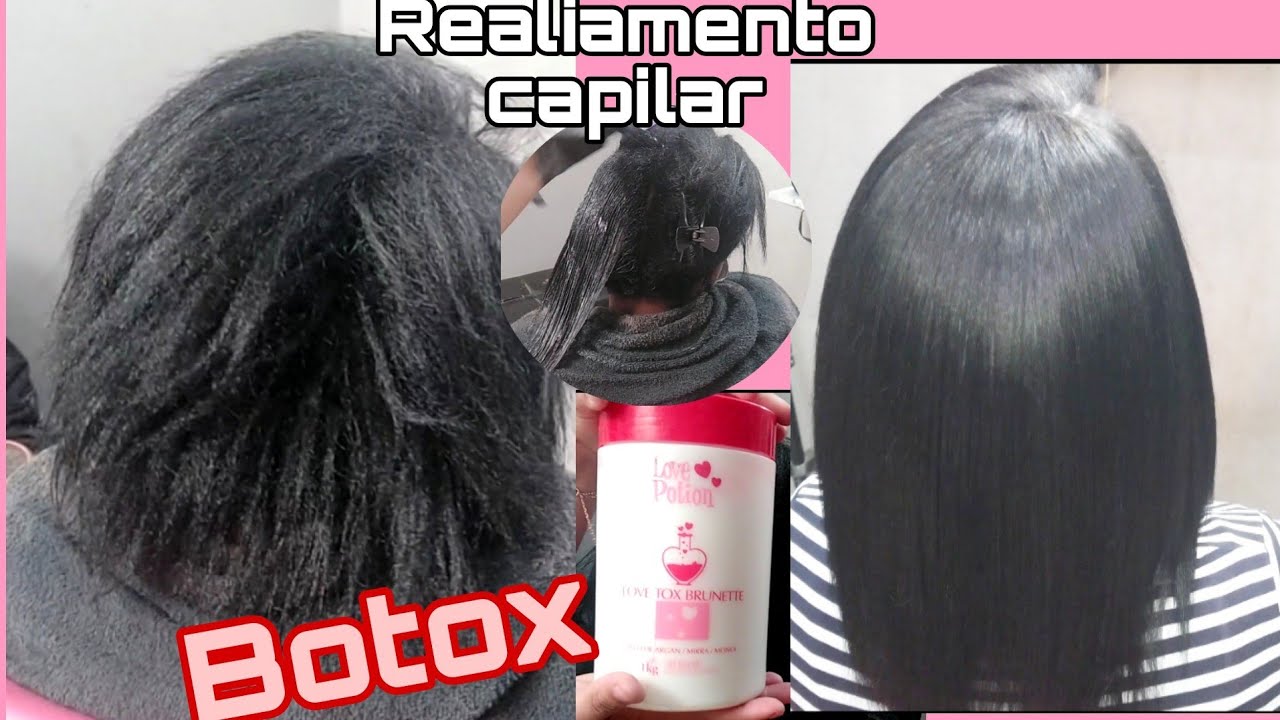 REALINHAMENTO CAPILAR COM BOTOX LOVE POTION. EM CABELO RESISTÊNTE ...