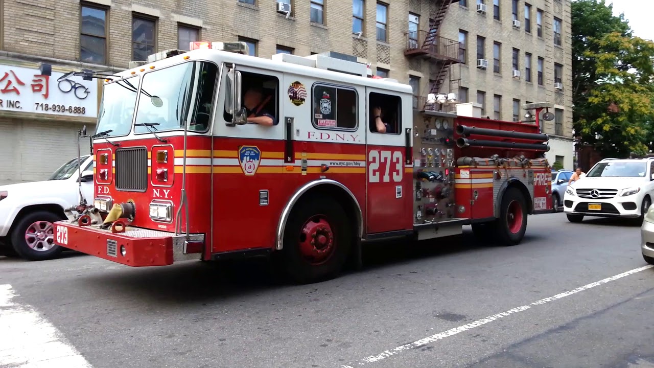 FDNY engine 273 Spare responding in traffic - YouTube