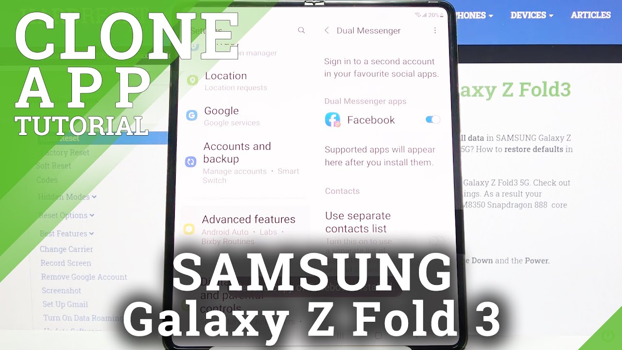 How to Clone Apps on SAMSUNG Galaxy Z Fold 3 – Create App Duplicate ...