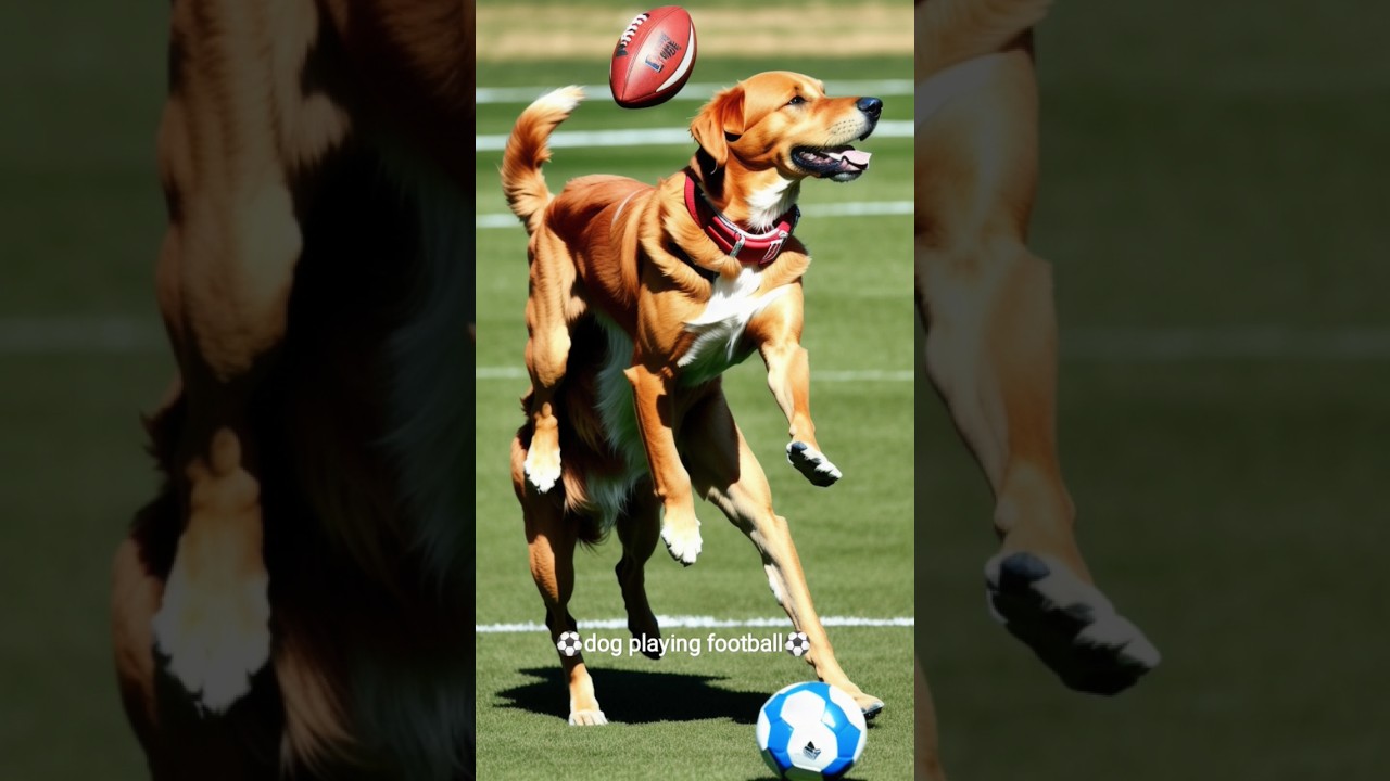 ⚽dog playing football⚽ #animals #dog #funny - YouTube