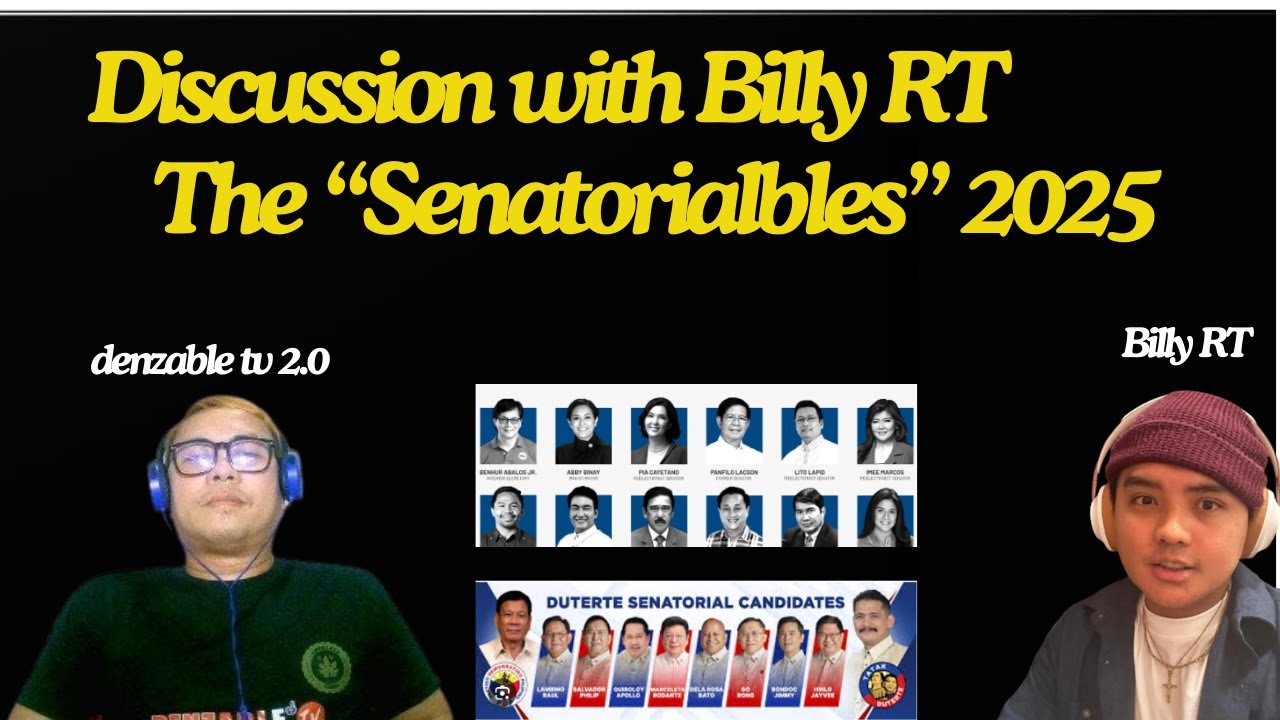 Discussion with Billy RT "The Senatoriables" 2025 - YouTube