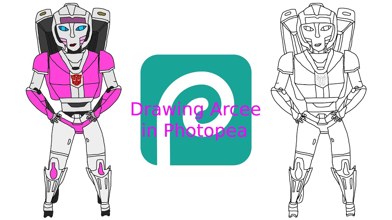 Drawing Arcee in Photopea - YouTube