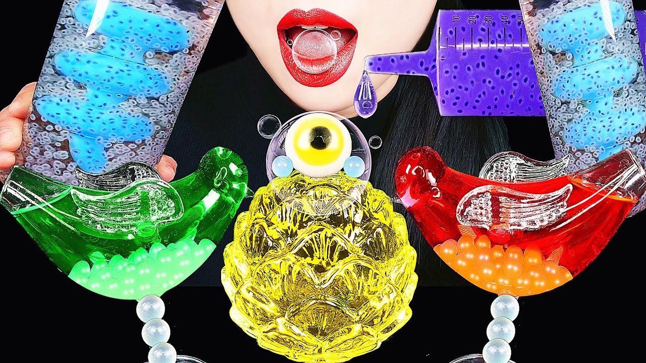 ASMR DRINKING SOUNDS 신기한 물 먹방 *EDIBLE FROG EGGS SHOOTER, BOBA ...