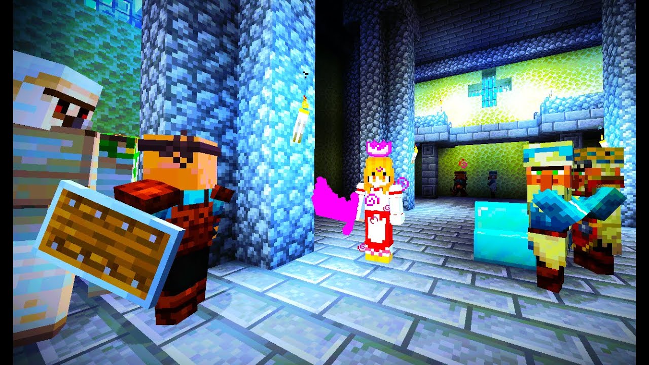 Minecraft, "Senko And Villager Defenders Vs An Elite Pillager Raid ...