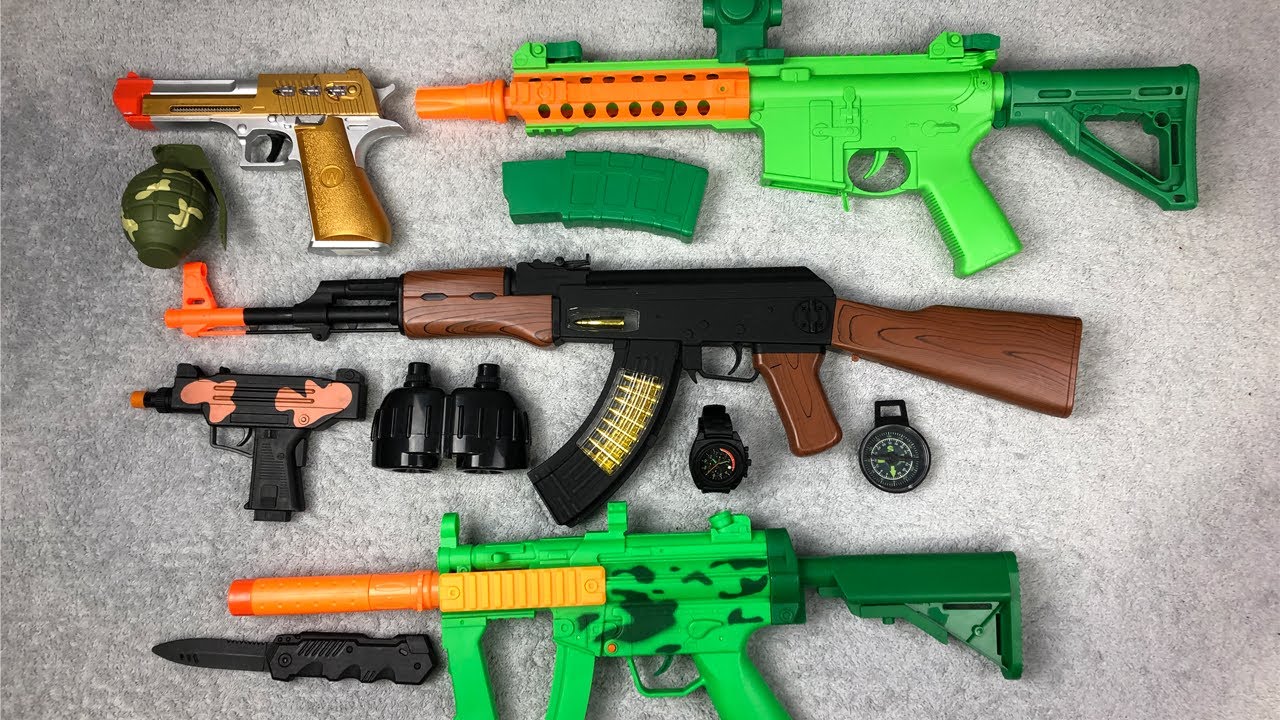Machine Toy Guns Box of Toys Assault Rifles - YouTube
