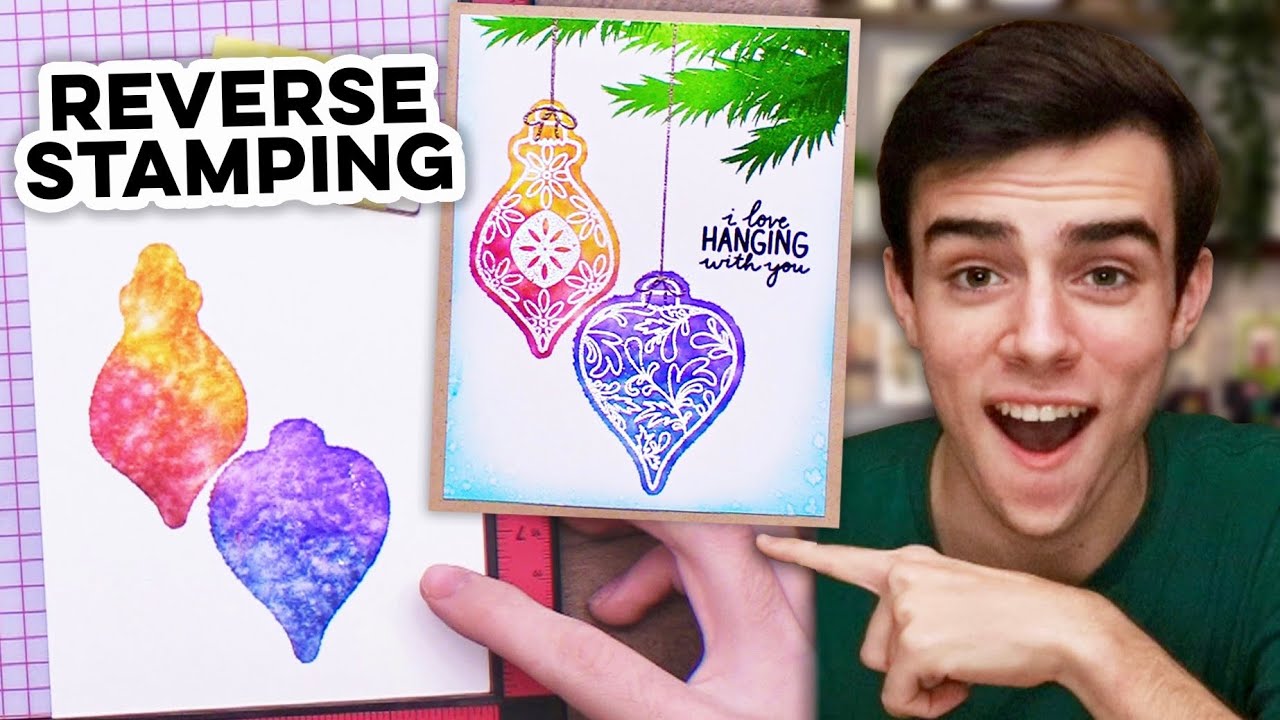 Card Making Process - Reverse Stamping Christmas Cards! - YouTube