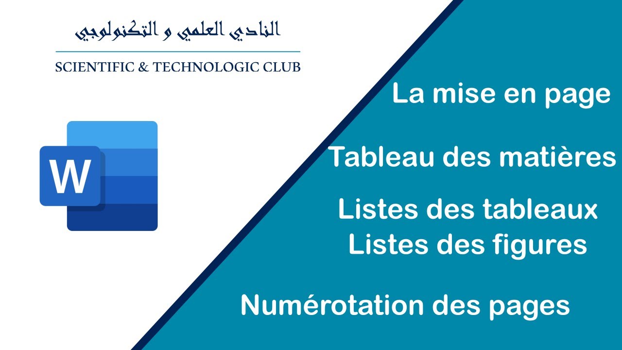 La mise en page | Tableau des matières, Liste des tableaux, figures ...