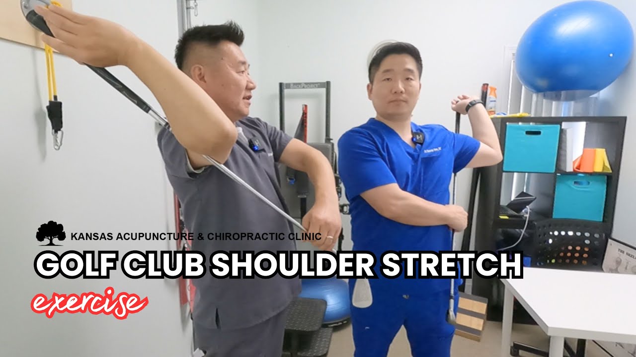 Golf Club Shoulder Stretch - YouTube
