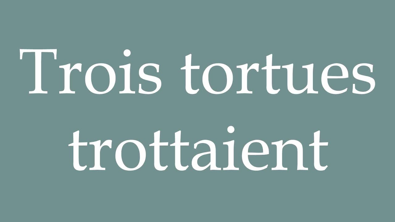 How to Pronounce ''Trois tortues trottaient'' (Three turtles were ...