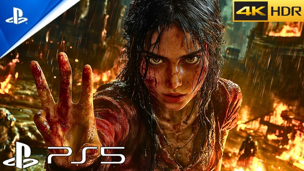 BURNING LIBRARY (PS5) Immersive ULTRA Realistic Graphics Gameplay ...